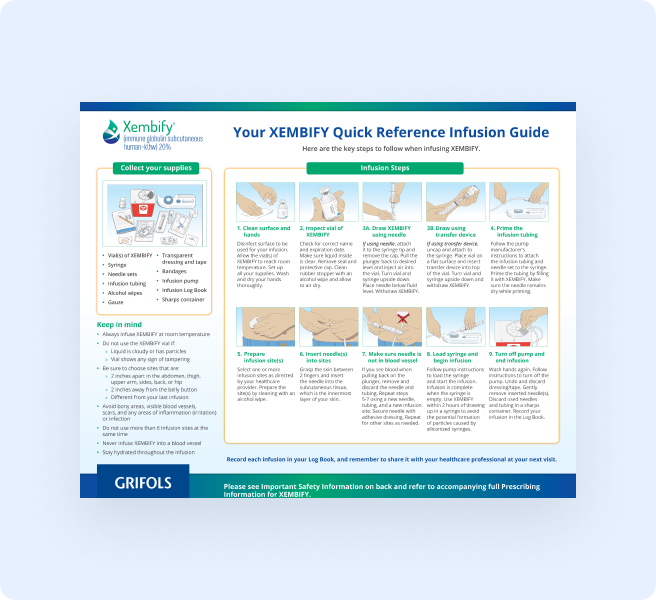 Infusing XEMBIFY | Watch XEMBIFY self-administration video